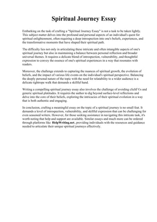 Spiritual Journey Essay.pdf | Spirituality | Religion & Spirituality