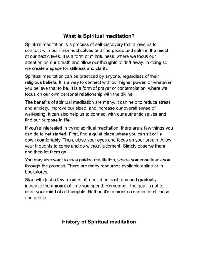 Spiritual Meditation.pdf | Buddhism | Religion & Spirituality