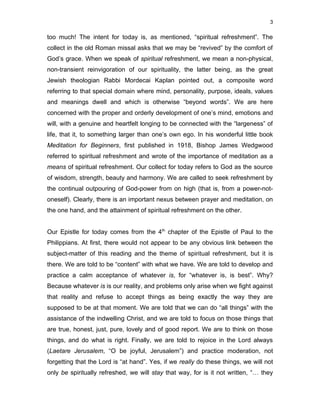 SPIRITUAL REFRESHMENT | DOC | Christianity | Religion & Spirituality