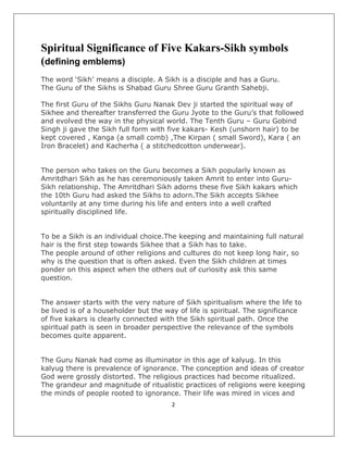 Spiritual significance of_ five_ kakars | PDF | Spirituality | Religion & Spirituality