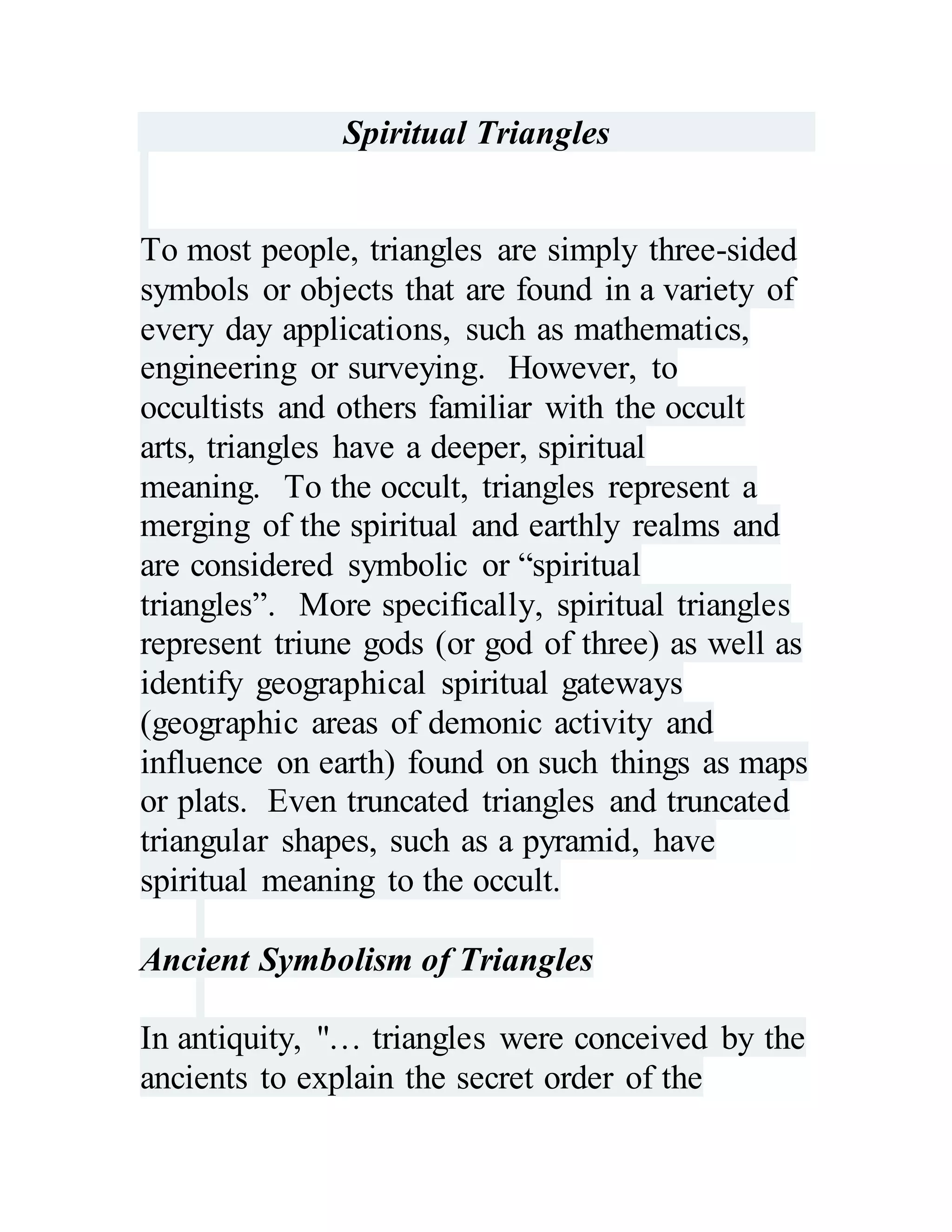 Spiritual triangles.. | DOCX | Spirituality | Religion & Spirituality
