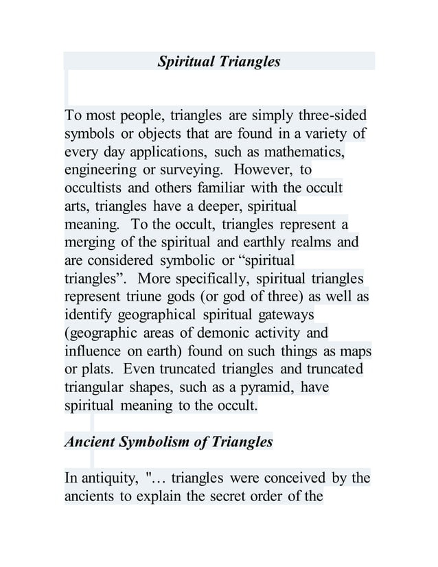 Spiritual triangles.. | DOCX | Spirituality | Religion & Spirituality