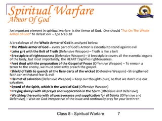 Foundation Class Spiritual Warfare | PPT