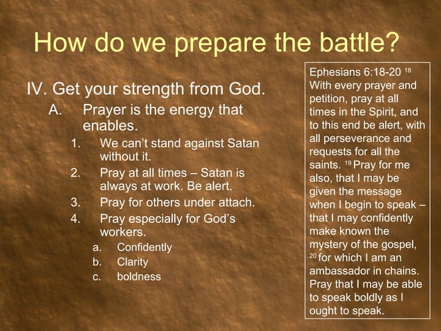 Prepare For Battle: Spiritual Warfare (Part III) | PPT