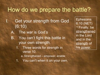 Prepare For Battle: Spiritual Warfare (Part III) | PPT