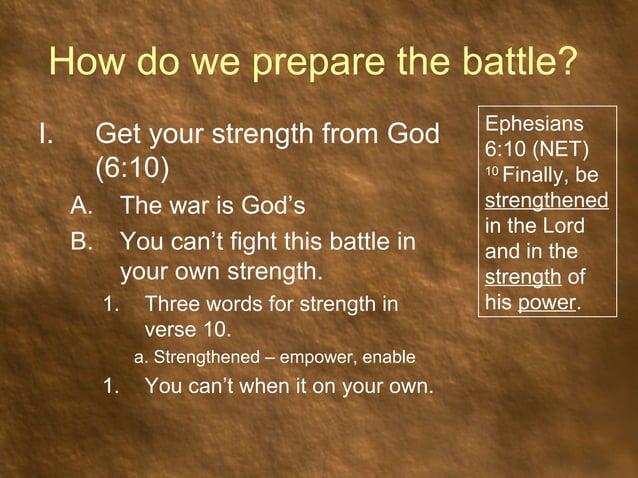 Prepare For Battle: Spiritual Warfare (Part III) | PPT