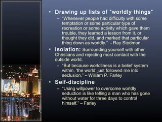 Spiritual Warfare: Rescue From Worldliness (Part IV) | PPT ...
