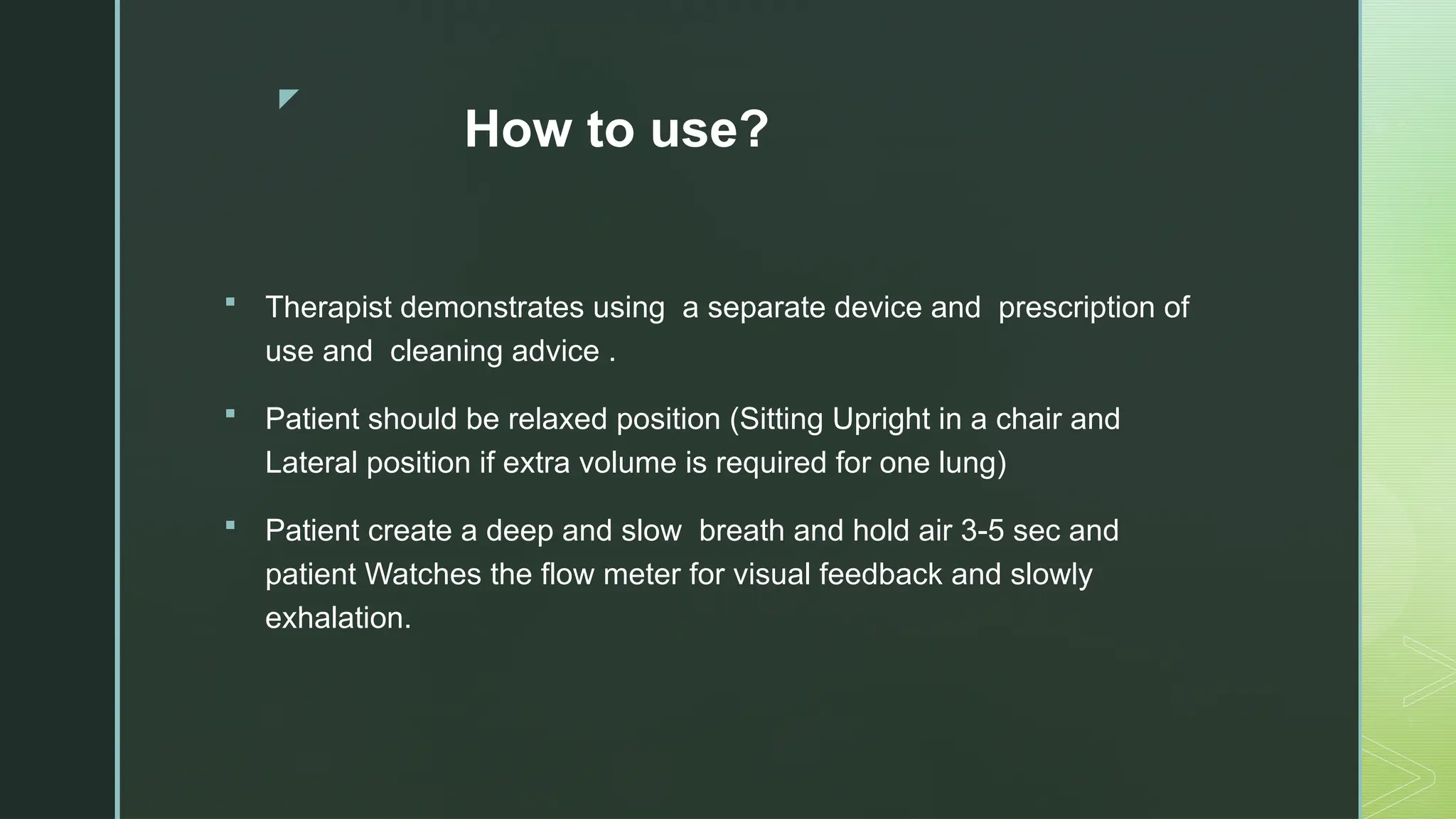 Incentive spirometer and description of use | PPTX