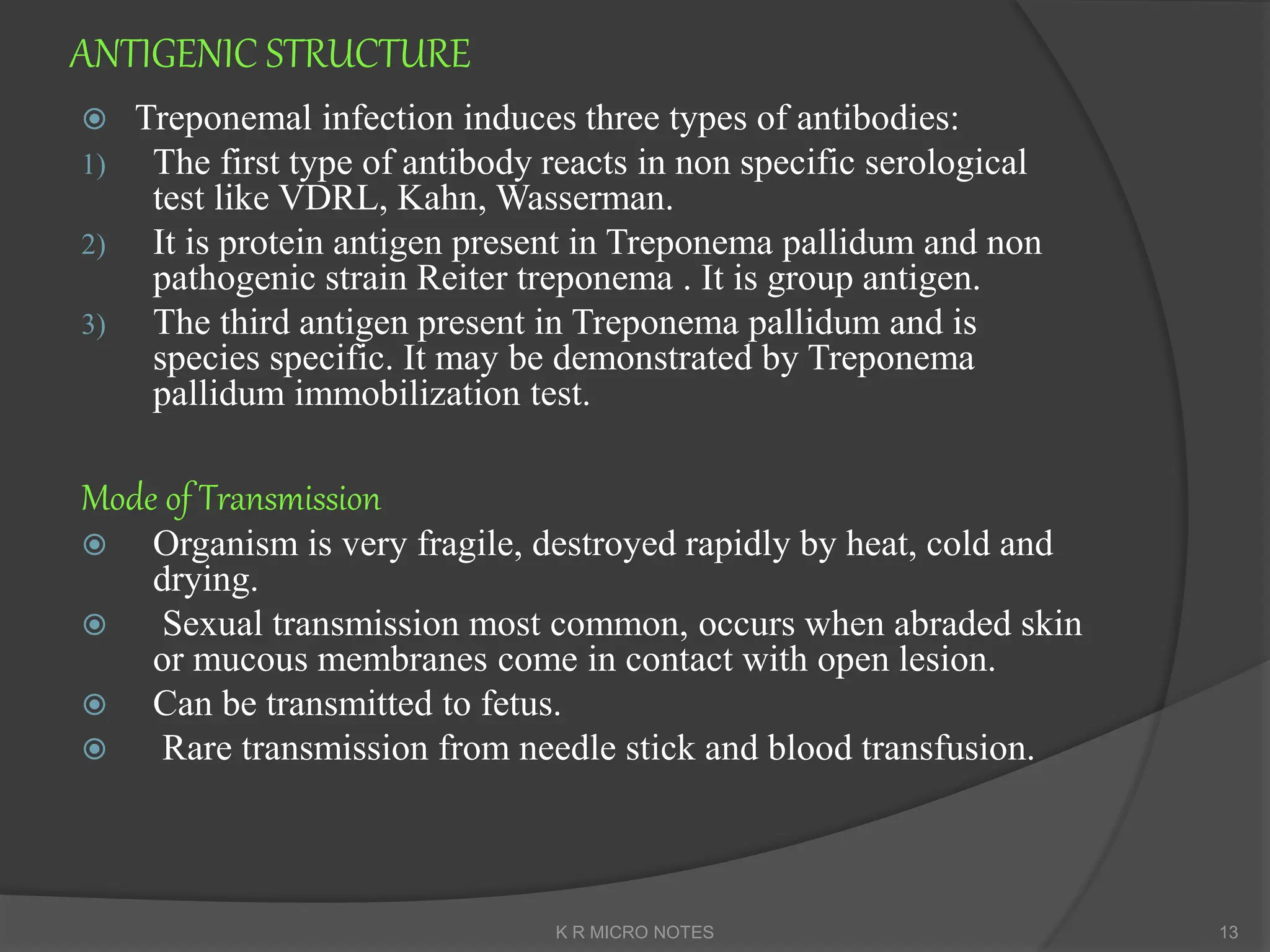SPIROCHAETES TREPONEMA K R .pptx | Infectious Diseases | Diseases and ...