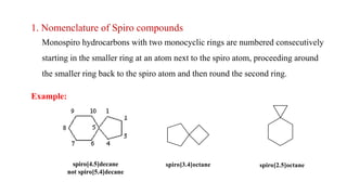 spiro compounds.pptx organic chemistry stiro | PPT