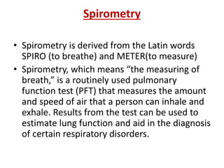 Spirometer- Usage and Maintenance | PPTX