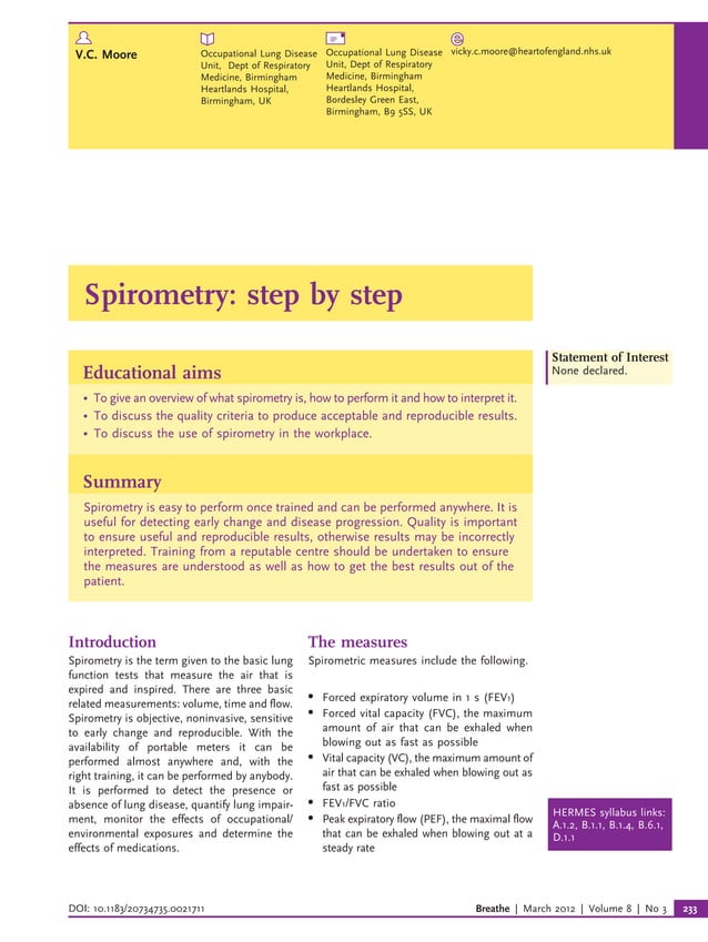 Spirometry | PDF