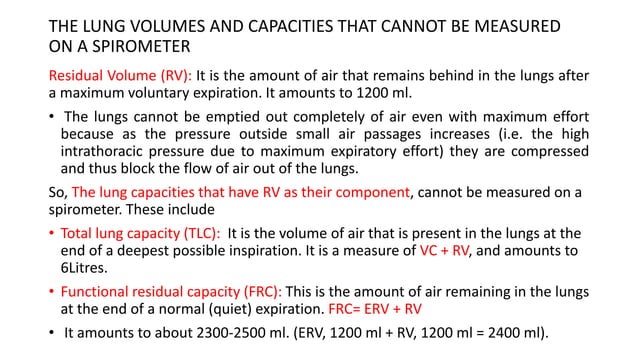 Spirometry: To record the static and dynamic lung volumes using ...