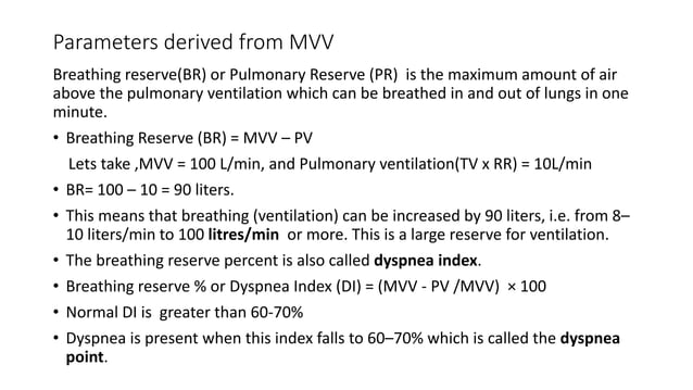 Spirometry: To record the static and dynamic lung volumes using ...