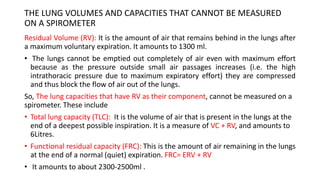 Spirometry : To record static and dynamic lung volumes and capacities ...