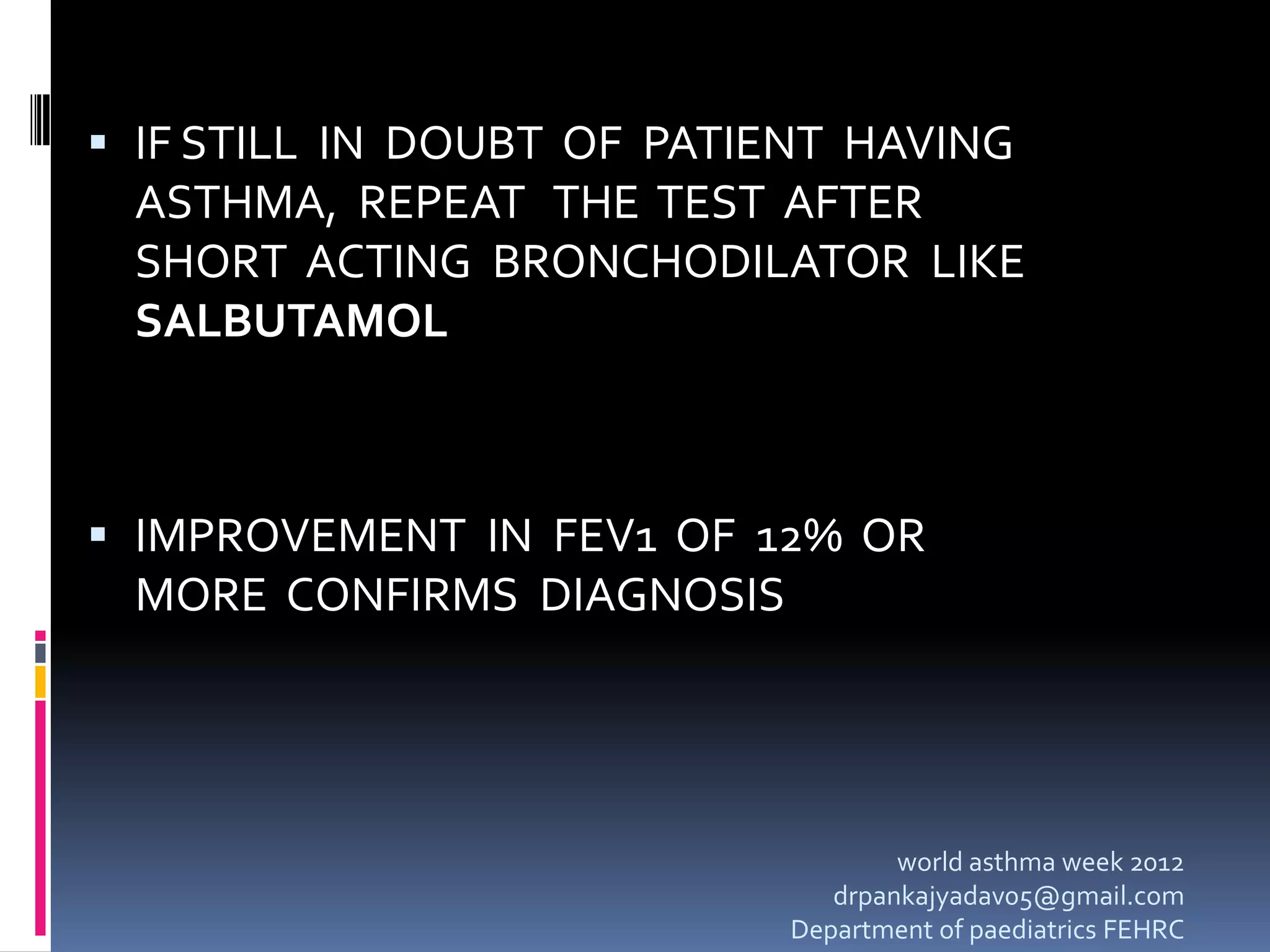Spirometry and peak flow metry in bronchial asthma | PPTX