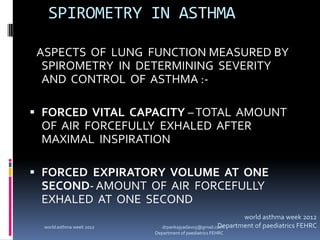 Spirometry and peak flow metry in bronchial asthma | PPTX