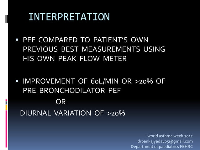 Spirometry and peak flow metry in bronchial asthma