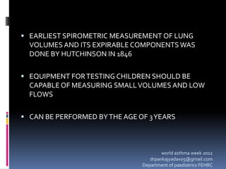 Spirometry and peak flow metry in bronchial asthma | PPT