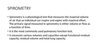 Spirometry ppt.pptx lung function test ppt | PPTX