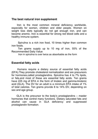 Spirulina ( food for human health) | PDF