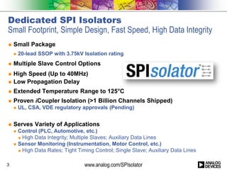 SPIsolator Dedicated Digital Isolator for SPI Communications | PPT