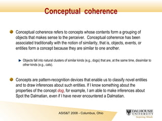 Concept theory and the role of conceptual coherence in assessments of ...