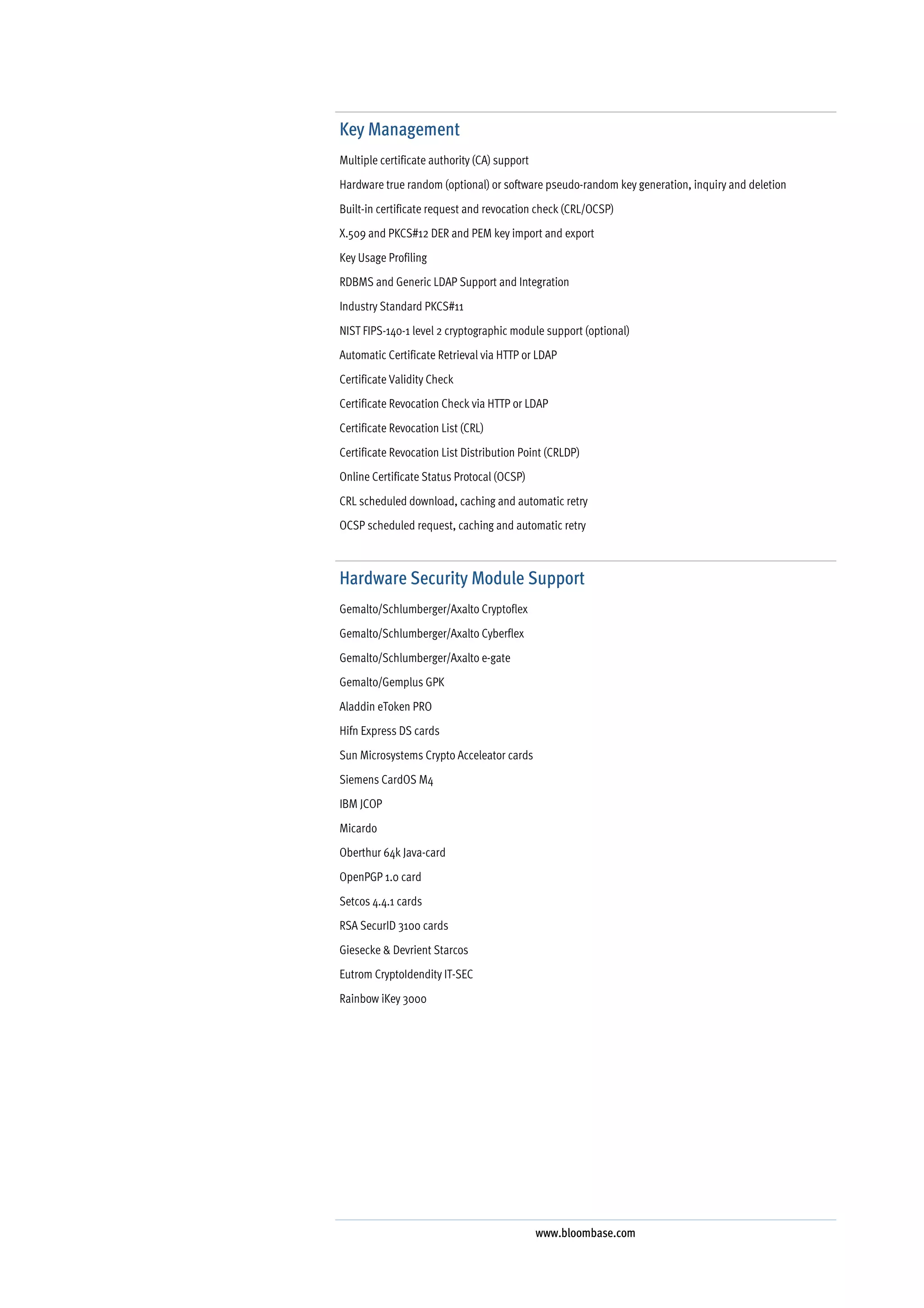 Bloombase Spitfire Messaging Security Server Specifications | PDF