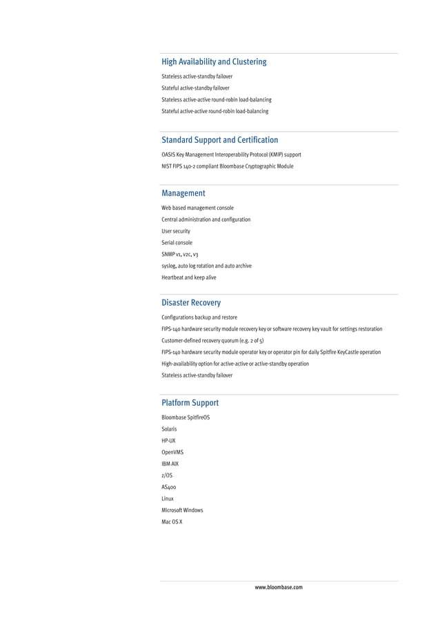 Bloombase Spitfire Messaging Security Server Specifications | PDF ...