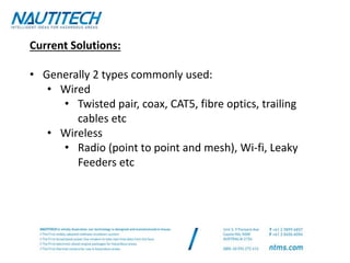 Underground Mining Communications using Broadband Power Line Modems | PPTX