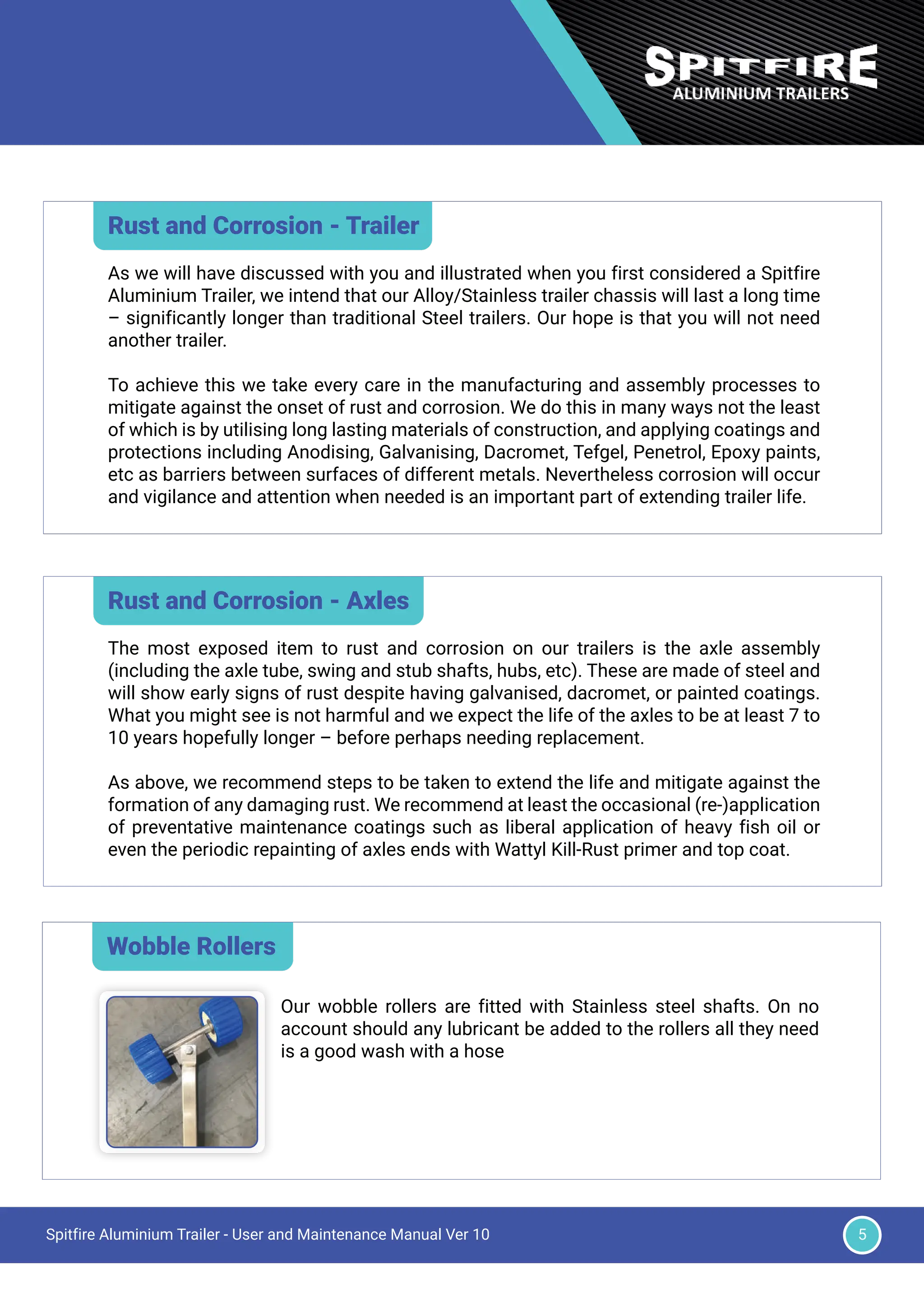 SPITFIRE ALUMINIUM BOAT TRAILER USER & MAINTENANCE MANUAL | PDF