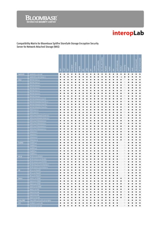 Bloombase Spitfire StoreSafe for NAS Compatibility Matrix | PDF