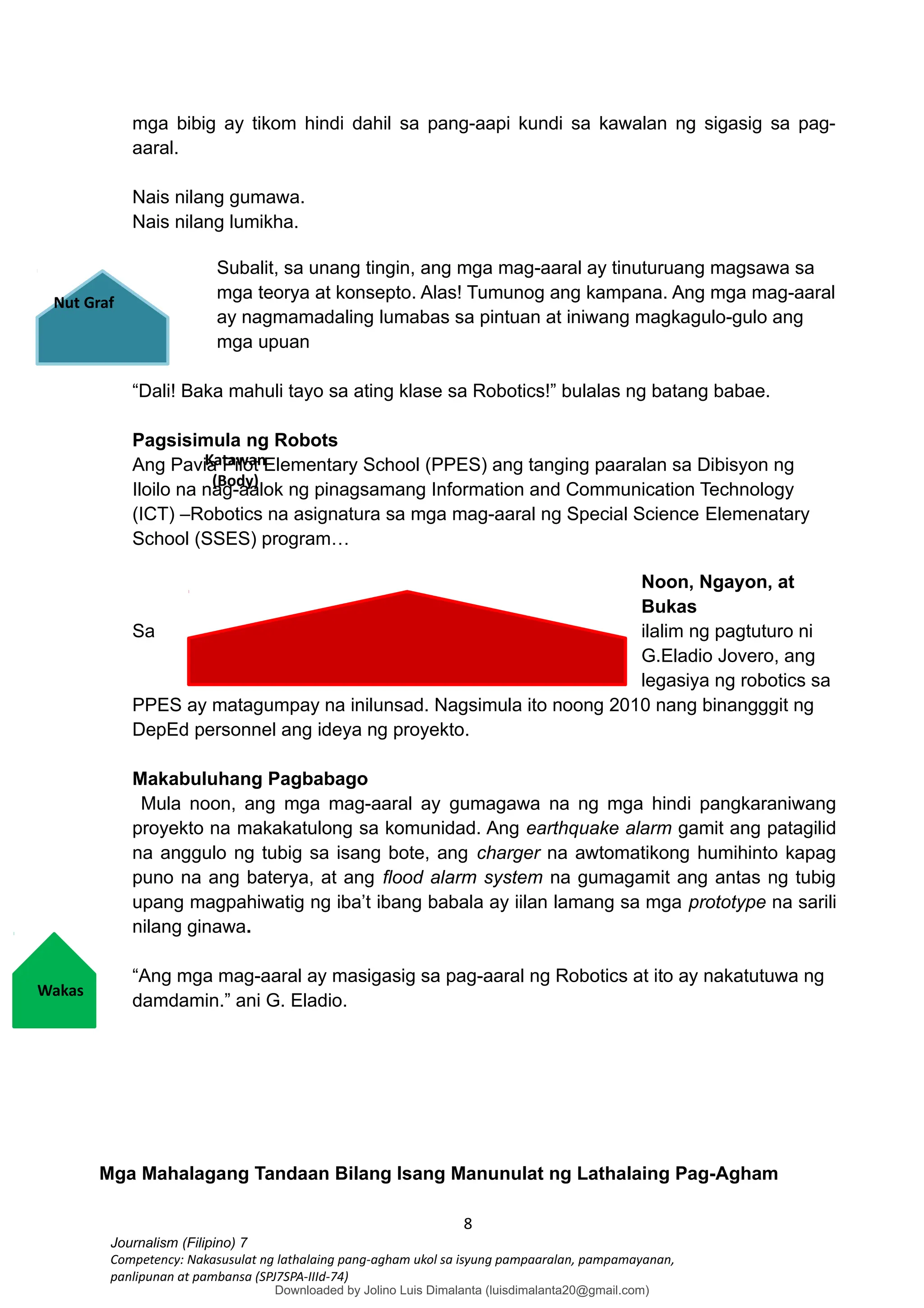 Pagsulat ng Agham sa Pamamahayag sa Filipino | PDF