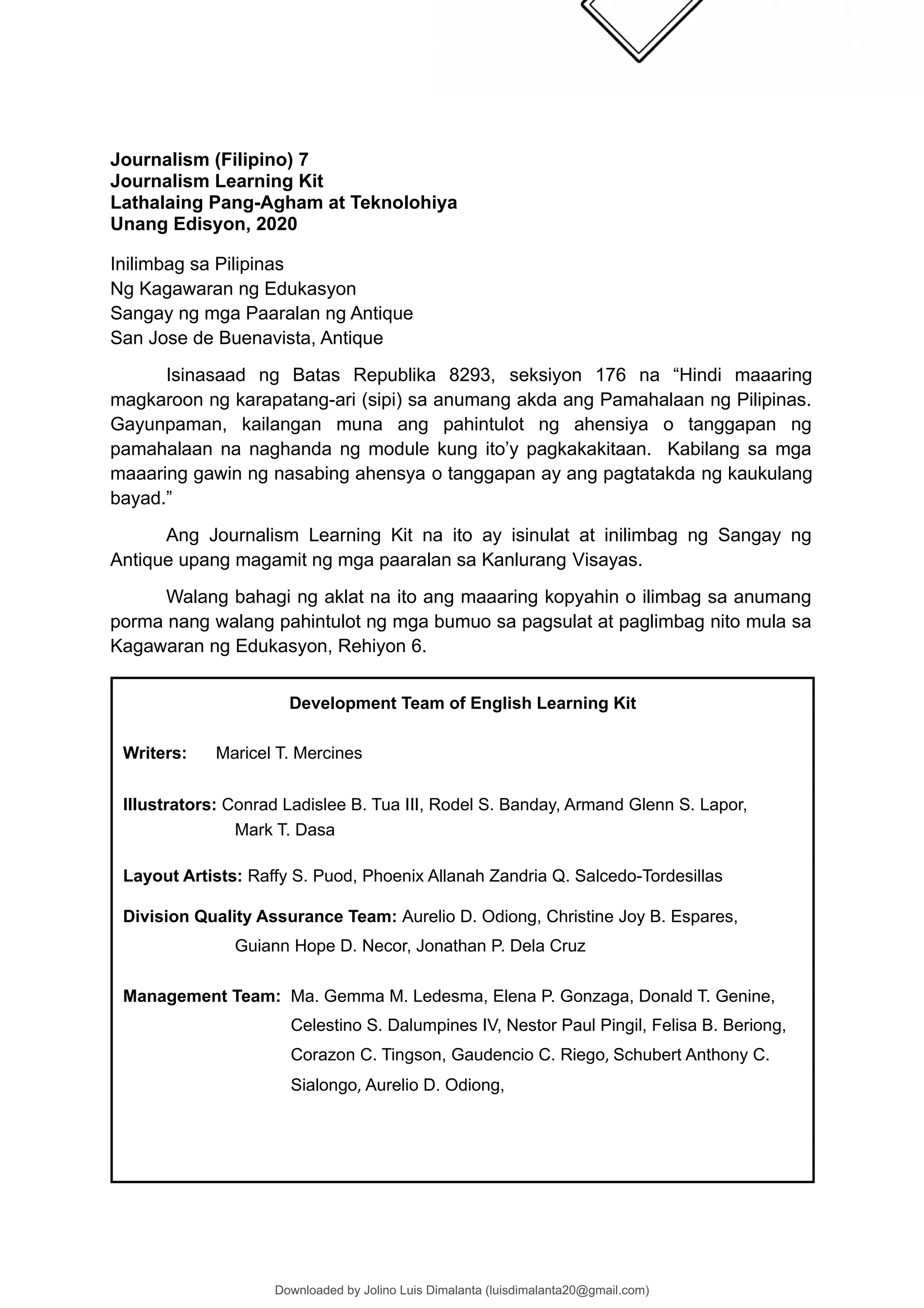 Pagsulat ng Agham sa Pamamahayag sa Filipino | PDF