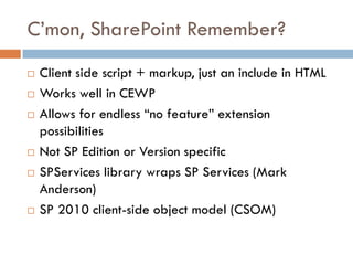 No Feature Solutions with SharePoint | PPT