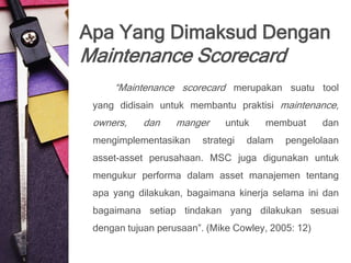 Maintenance Scorecard | PPTX