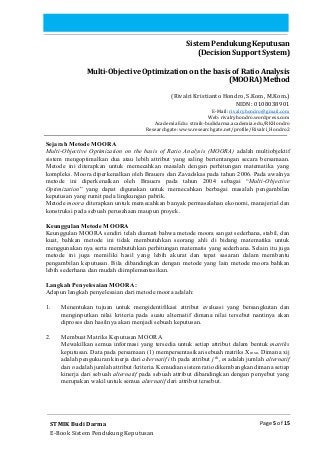 MULTI-OBJECTIVE OPTIMIZATION ON THE BASIS OF RATIO ANALYSIS (MOORA ...