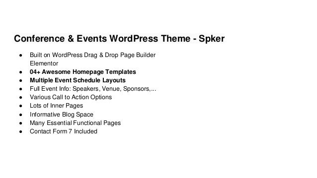 Spker - Conference & Event WordPress Theme Opal_WP | PPT