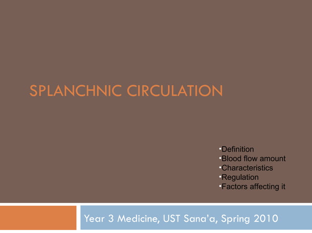 Splanchnic circulation | PPT | Endocrine and Metabolic Diseases ...