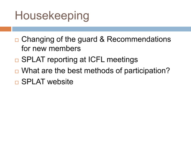 SPLAT meeting agenda | PPTX