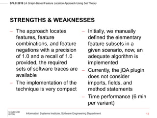 A Graph-based Feature Location Approach using Set Theory [SPLC2019] | PPT