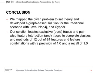 A Graph-based Feature Location Approach using Set Theory [SPLC2019] | PPT
