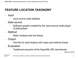 A Graph-based Feature Location Approach using Set Theory [SPLC2019] | PPT