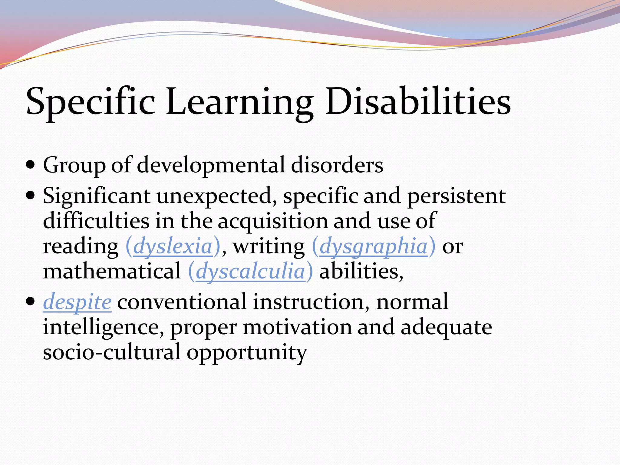 Specific Learning Disability | PPTX