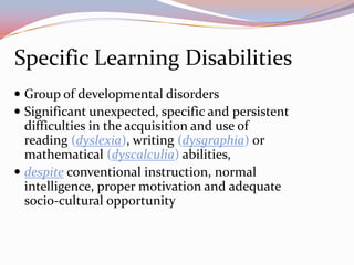 Specific Learning Disability | PPTX