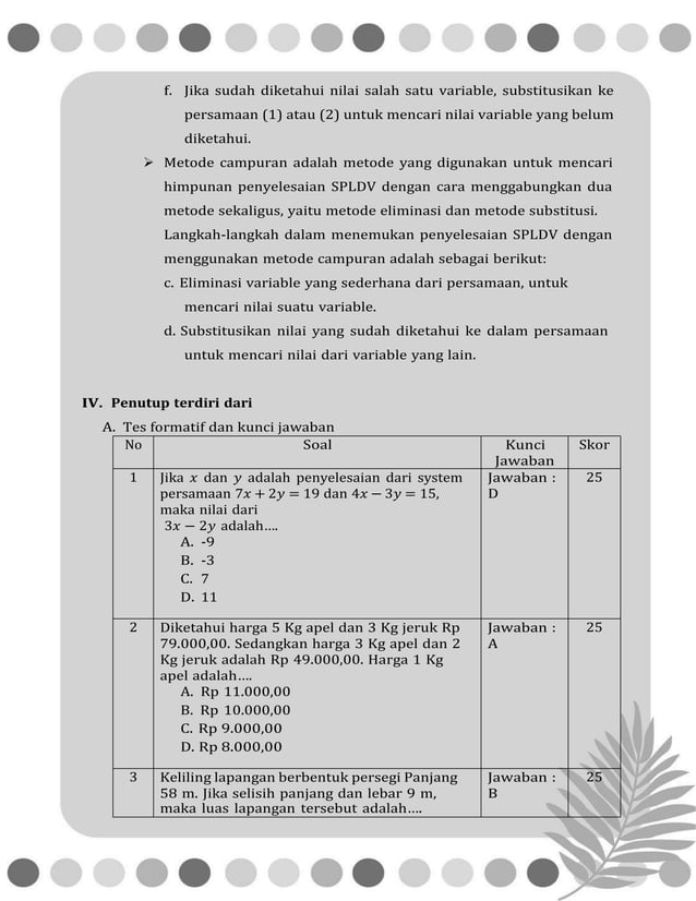 spldv.pdf sebagai acuan dalam belajar matematika | PDF