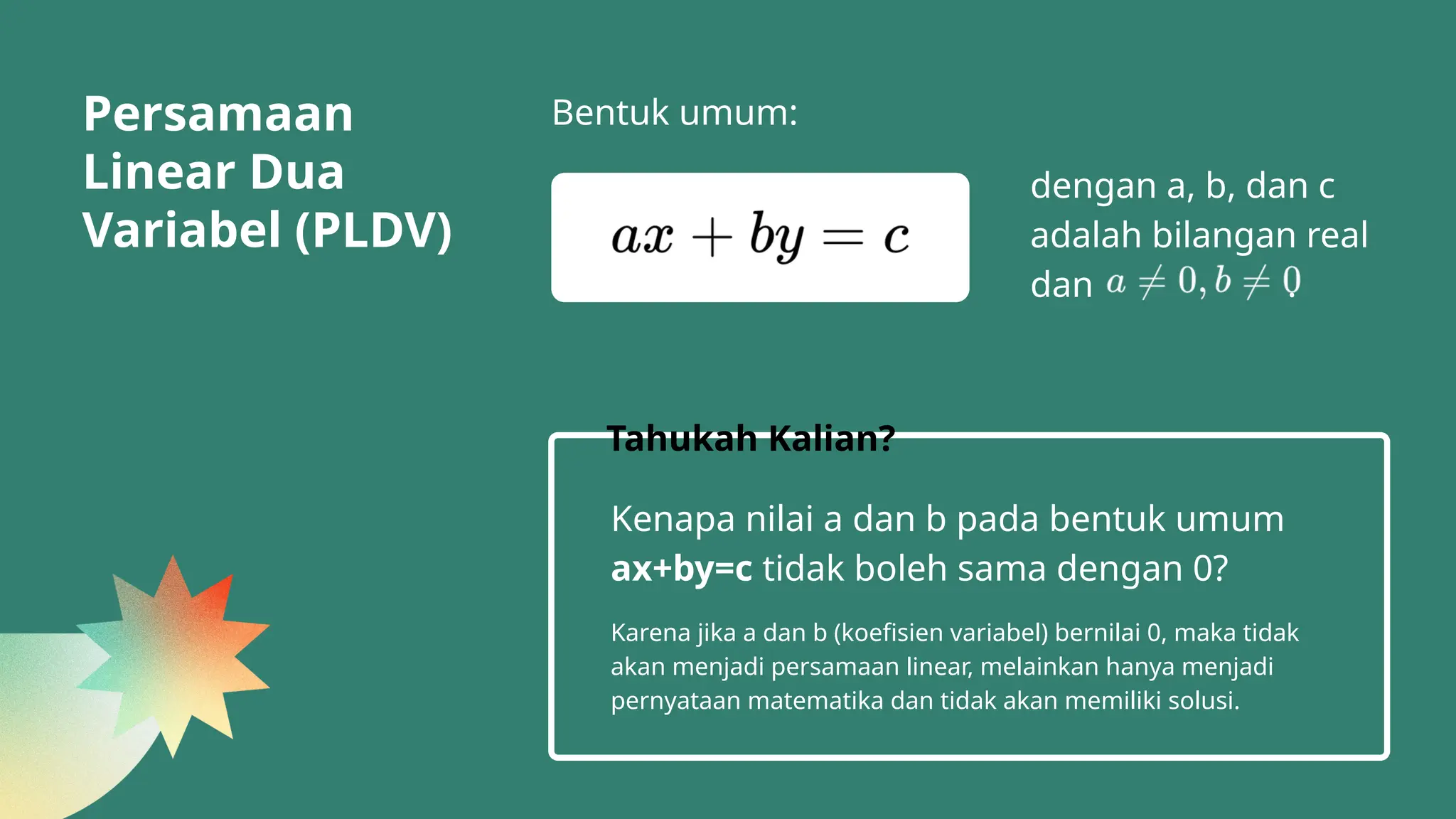 materi matematika sistem persamaan linear dua variabel | PPTX
