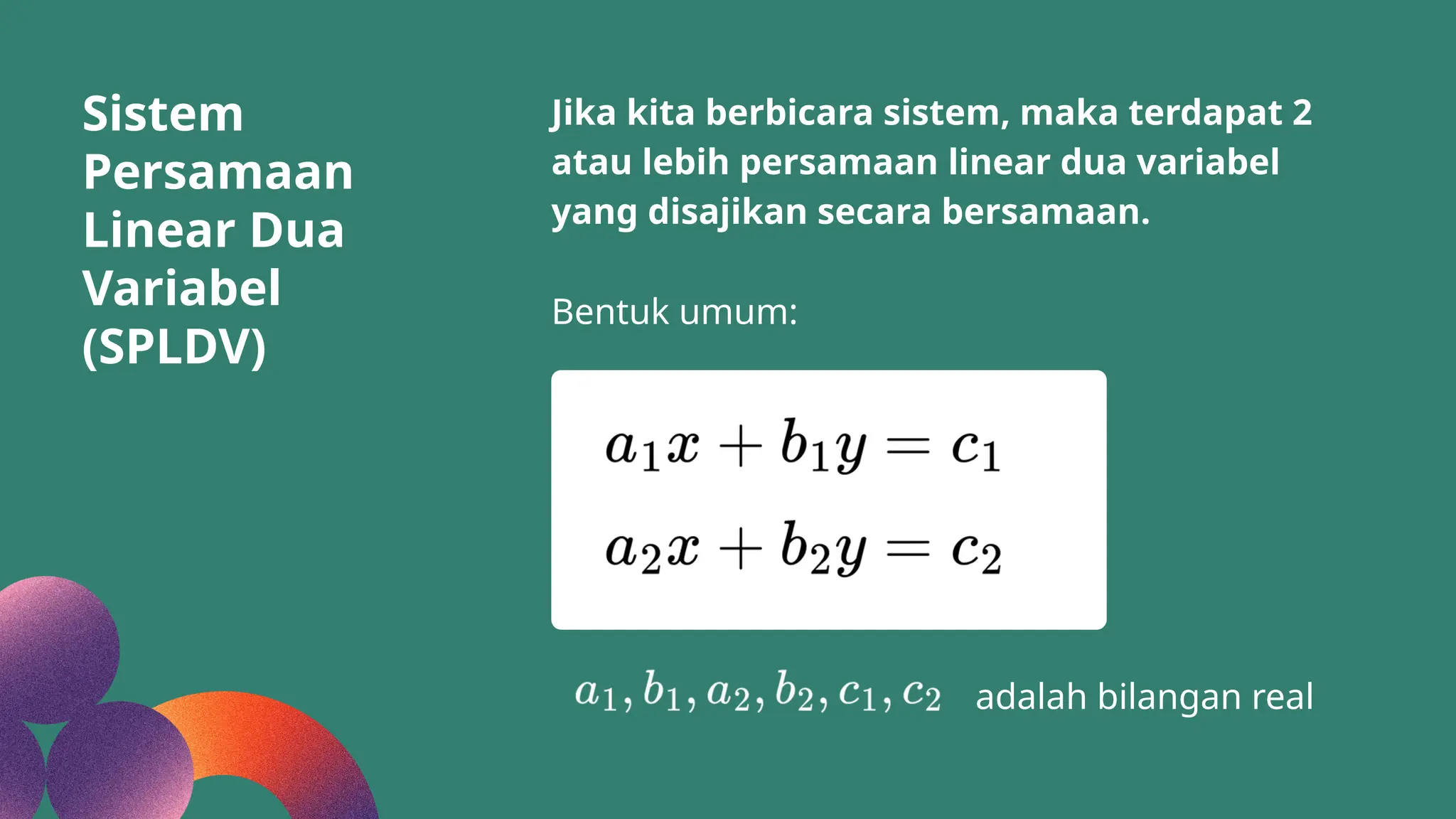 materi matematika sistem persamaan linear dua variabel | PPTX