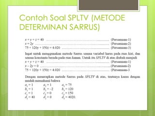 SPLDV & SPLTV (dari Guru). | PDF