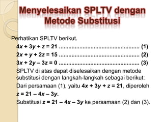 SPLDV dan SPLTV | PPTX
